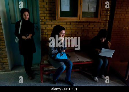 Iranian women students at the Shahid Chamran University in Ahvaz city ...