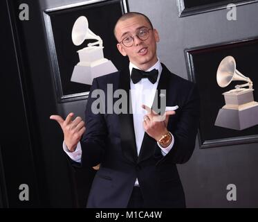 NEW YORK - JANUARY 28: Logic appears on the 60th Annual Grammy Awards ...