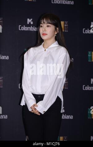 Seoul, Korea. 27th Jan, 2018. RED VELVET leader Irene attends a brand ...