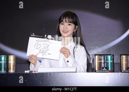 Seoul, Korea. 27th Jan, 2018. RED VELVET leader Irene attends a brand ...