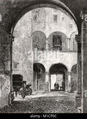View of the Palazzo Vecchio or Old Palace in the Piazza della Signoria ...