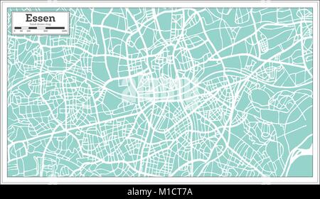 Urban city map of Essen. Vector illustration, Essen map art poster. Street map image with roads ...