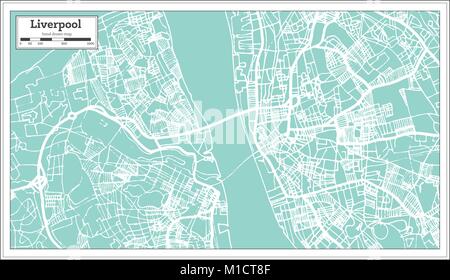 Liverpool city map England UK labelled black illustration Stock Vector ...