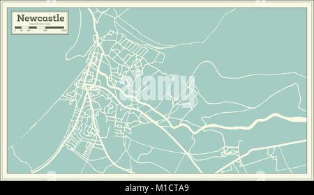 Urban vector city map of Newcastle, South Africa Stock Vector Image ...