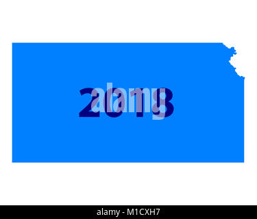 Map of Kansas 2018 Stock Photo - Alamy