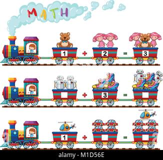 Counting numbers on the train illustration Stock Vector Image & Art - Alamy