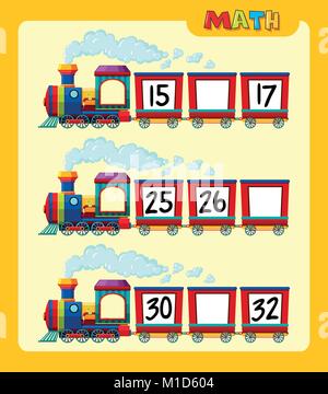 Counting numbers on the train illustration Stock Vector Image & Art - Alamy