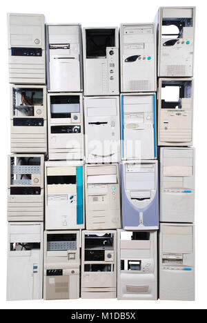 Old computer case isolated on white Stock Photo - Alamy