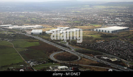 aerial view of Kingsway Business Park & JD Sports Warehouse, Rochdale ...