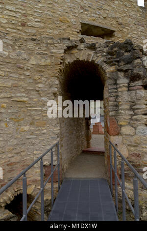 Ingelheim, GERMANY - June 17th, 2017: Ruin of pfalz castle of Karl dem ...