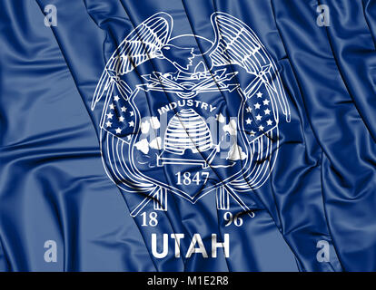 3D Flag of Utah state (1903-1913), USA. 3D Illustration Stock Photo - Alamy