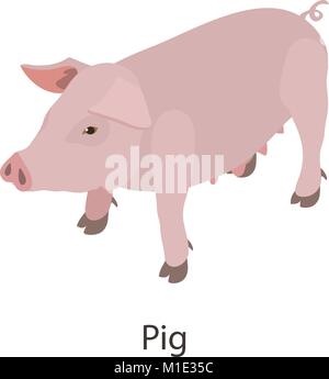 ear pig animal isometric icon vector illustration Stock Vector Image ...