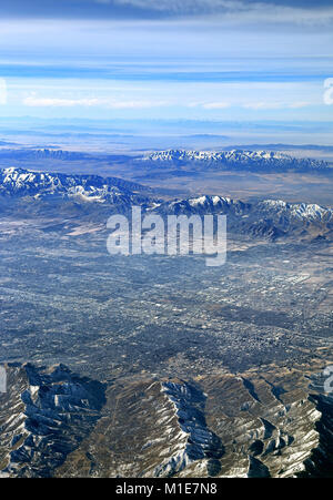 Aerial view of Utah Valley and Salt Lake City Stock Photo - Alamy