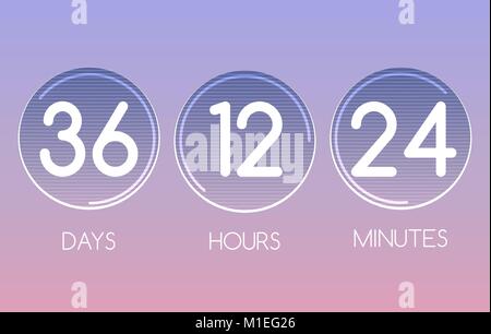 Digital countdowns. Vector round countdown numbers panel design, coming ...