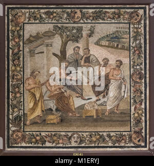 . Ancient Academy/ Academy of Plato. Mosaic from Pompeii, now in the ...