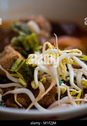 curry pork bone on rice eat with bitter cucumber boiled soup Stock ...