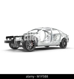 Skeleton of a car on white. 3D illustration Stock Photo - Alamy
