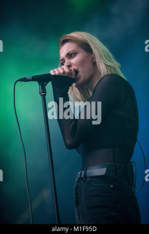 The Norwegian punk band Blood Command performs a live concert during ...