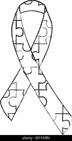 autism awareness ribbon made with jigsaw puzzle Stock Vector Image ...