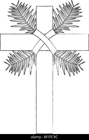 traditional branch palm christian cross symbol Stock Vector Image & Art ...