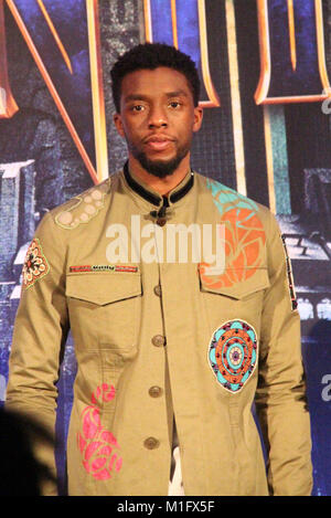 Chadwick Boseman 01/30/2018 "Black Panther" Press Conference held at ...