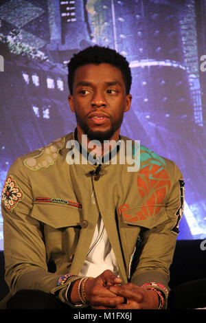 Chadwick Boseman 01/30/2018 "Black Panther" Press Conference held at ...