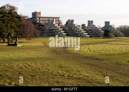 Ziggurats at the University of East Anglia UEA in Norwich UK - the ...