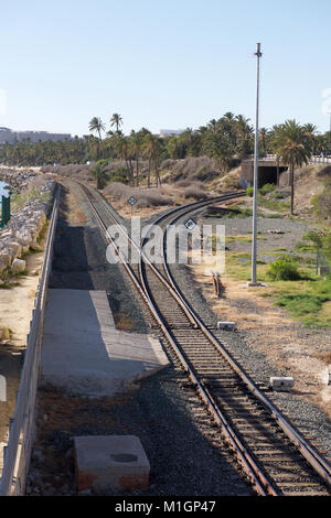 Railway tracks at San Gabriel, Alicante, Spain Stock Photo - Alamy