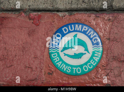 "No ^Dumping sign, "storm drain", California Stock Photo - Alamy