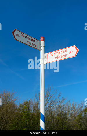 Typical Dutch sign board for bikers Stock Photo - Alamy