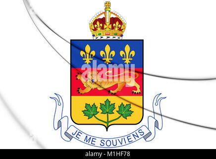 Quebec province coat of arms, Canada. 3D Illustration Stock Photo - Alamy