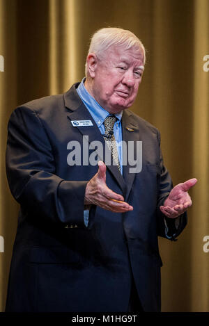 Released prisoner of war Lt. Col. Robert L. Stirm is greeted by his ...