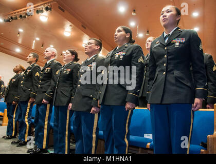 Noncommissioned officers stand while reciting the Creed of the ...
