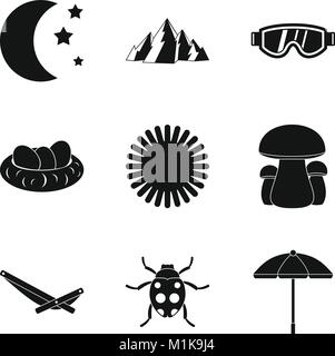 Reference point icons set. Simple set of 9 reference point vector icons ...