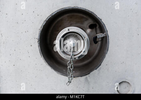 Wall mounted fire hydrant for emergency use with Dutch fire sign Stock ...