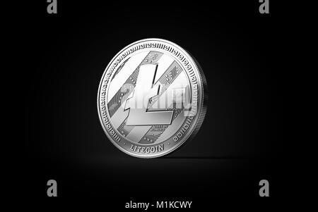 Silver Litecoin LTC cryptocurrency isolated on white background ...