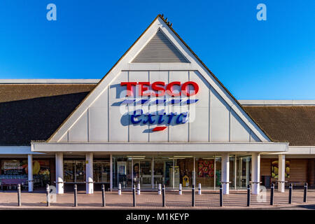Exterior of TESCO EXTRA store in Merthyr Tydfil South Wales UK Stock ...