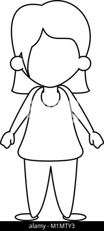 Cute girl faceless cartoon Stock Vector Image & Art - Alamy