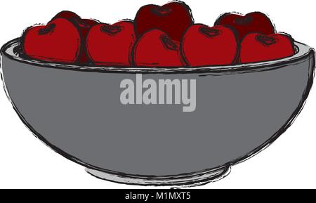 bowl with apples fruits vector illustration design Stock Vector Art ...