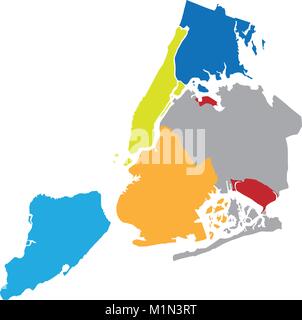 new york city, 5 boroughs map Stock Vector Image & Art - Alamy