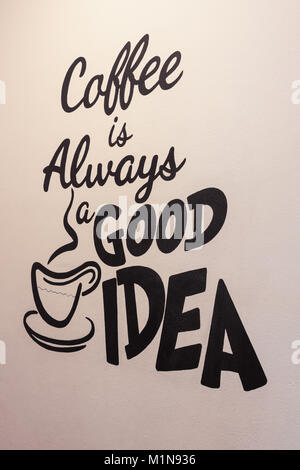 Good morning concept, hand drawn lettering phrase Stock Photo - Alamy