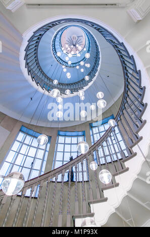 Spiral stairs staircase in Heals store london w1 Stock Photo - Alamy