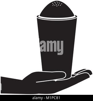 hand with iced delicious coffee icon vector illustration design Stock ...