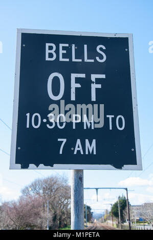 Railway Crossing Bells And Sign Stock Photo - Alamy