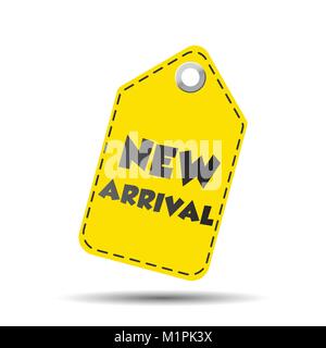 New arrival yellow hang tag. Vector illustration Stock Vector Image ...