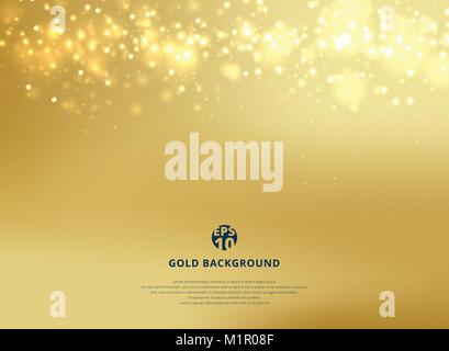 Abstract bokeh and gold glitter header footers on transparent ...