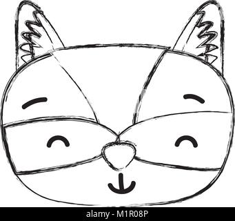 grunge nice raccoon animal in the float island Stock Vector Image & Art ...