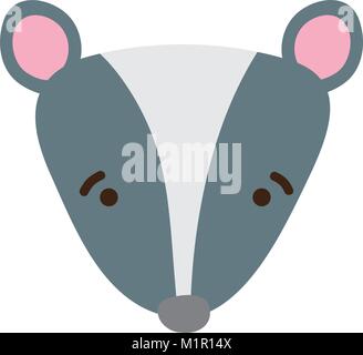 colorful sad skunk head wild animal Stock Vector Image & Art - Alamy