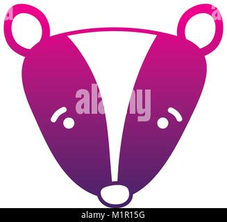 line color sad skunk head wild animal Stock Vector Image & Art - Alamy