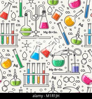 Atom Science Seamless Pattern Vector. Biology Icon. Chemical Lab. Cute ...